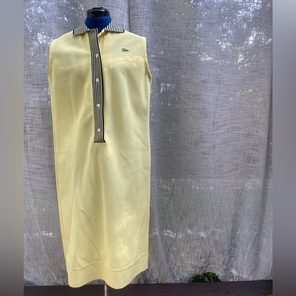 Lacoste | Dresses | Vintage 7s Chemise Lacoste Yellow Collared Pollo ...